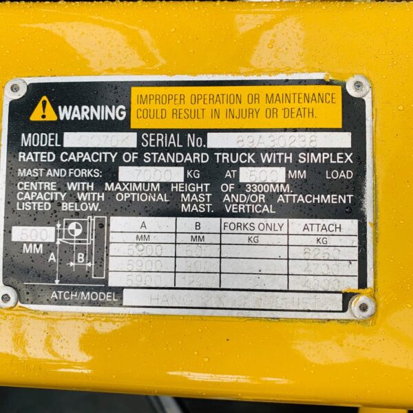 CATERPILLAR GC70K USED GAS FORKLIFT (#2857)