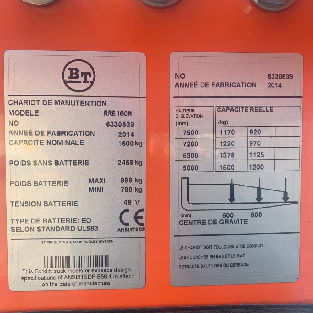 BT RRE160M USED REACH FORKLIFT TRUCK (#3025)