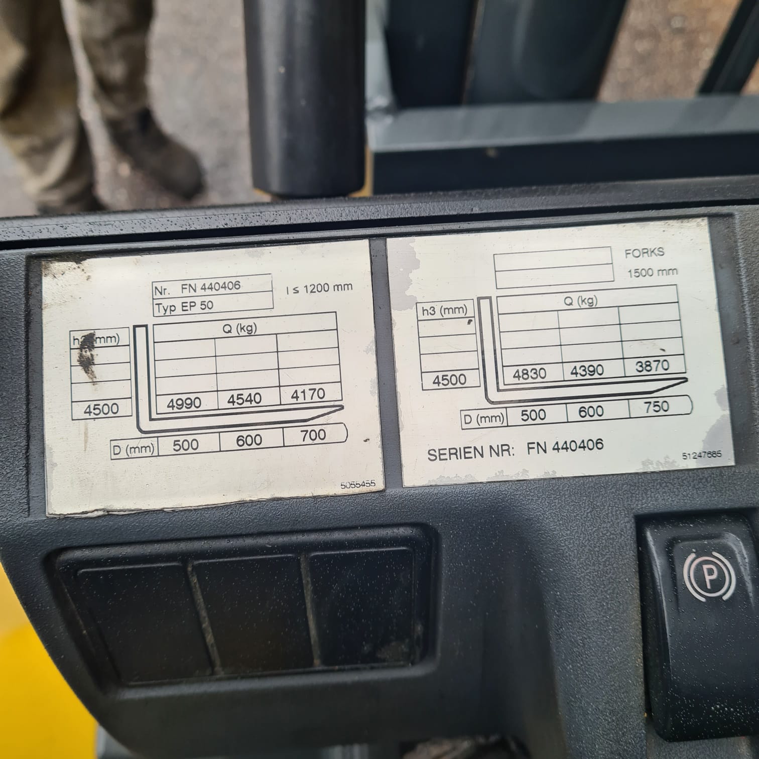CAT EP50 USED 4 WHEEL ELECTRIC FORKLIFT (#3168)