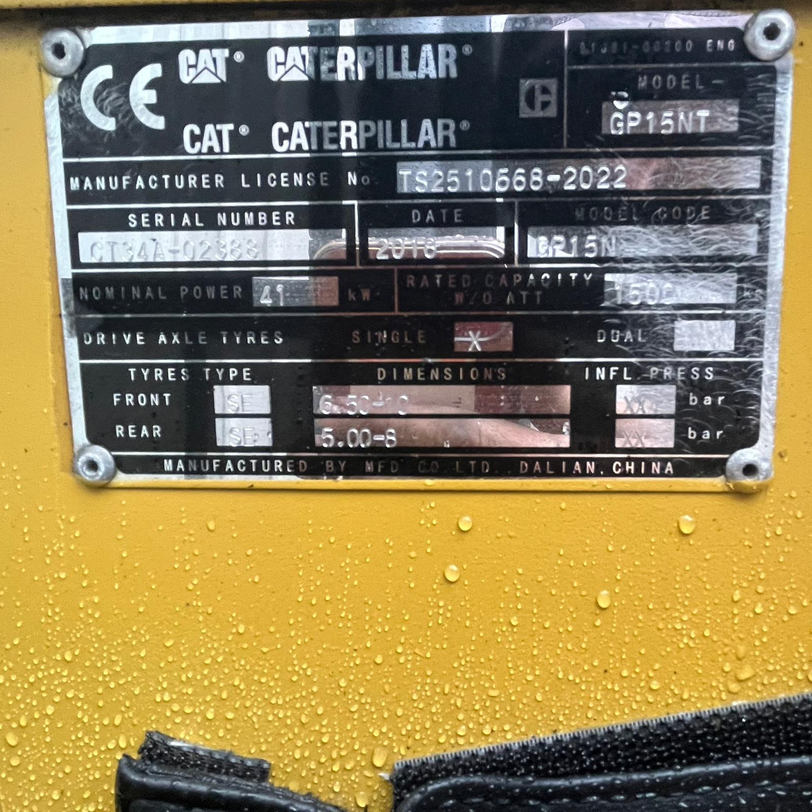 CAT GP15NT USED GAS FORKLIFT (#4431)