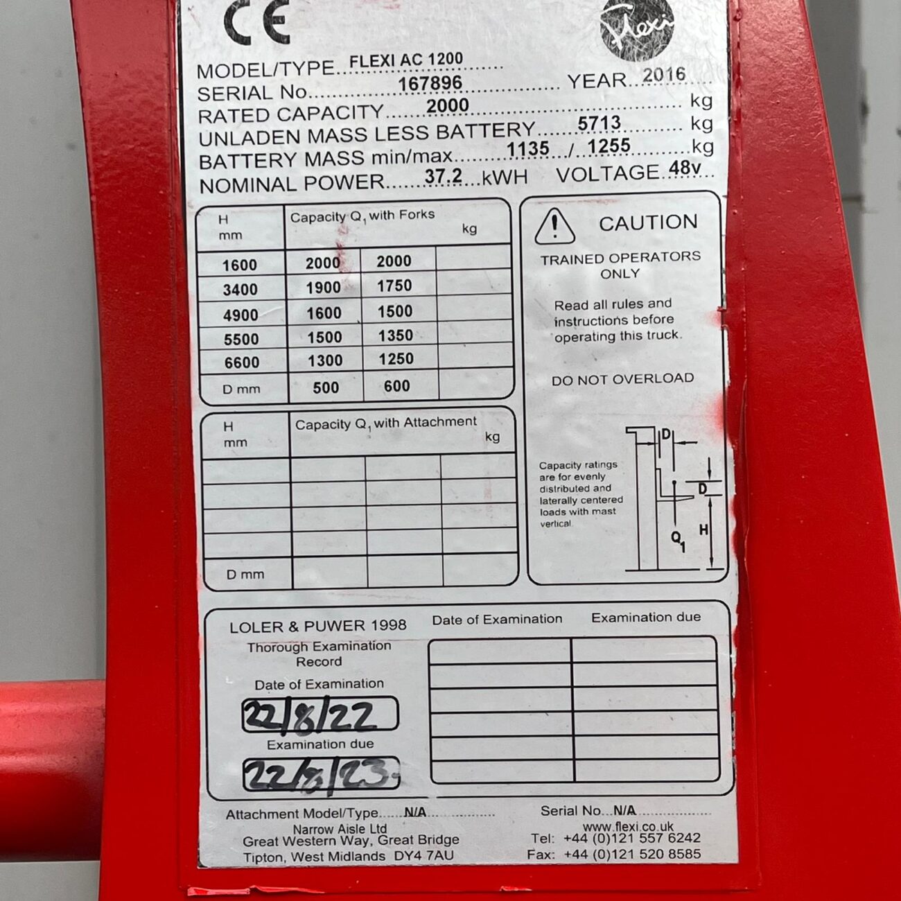 FLEXI AC1200 USED ARTICULATED FORKLIFT (#4596)