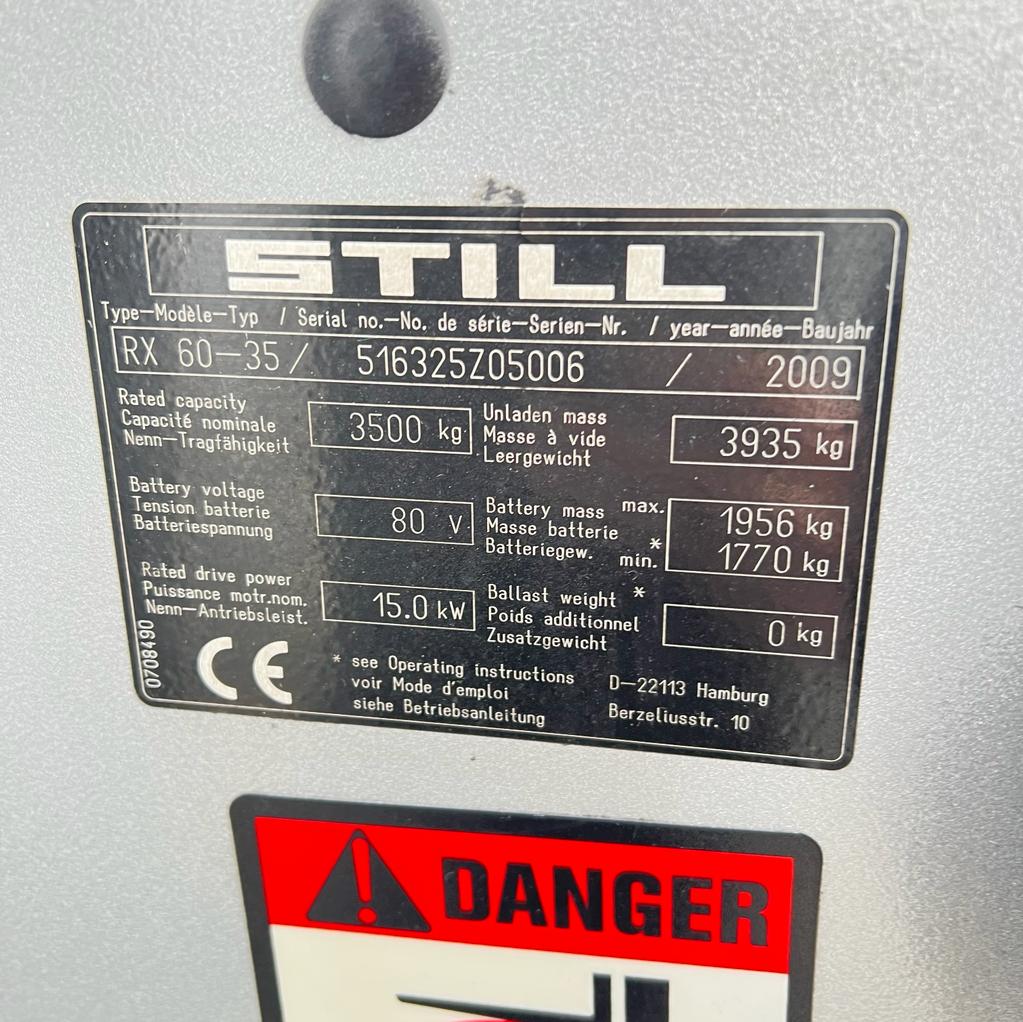 STILL RX60-35. USED 4 WHEEL ELECTRIC FORKLIFT (1)