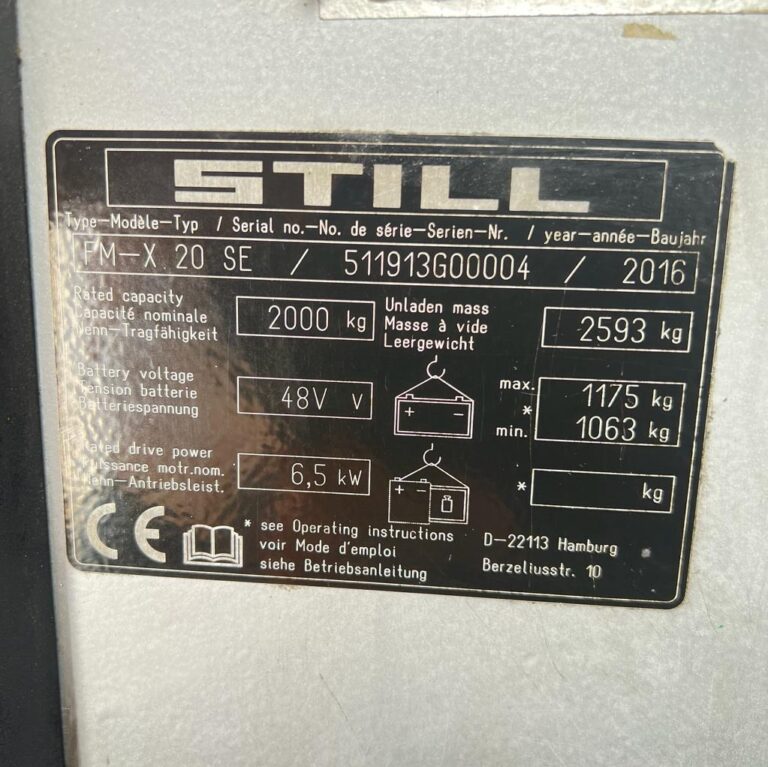 STILL FMX20SE USED REACH FORKLIFT TRUCK (6)
