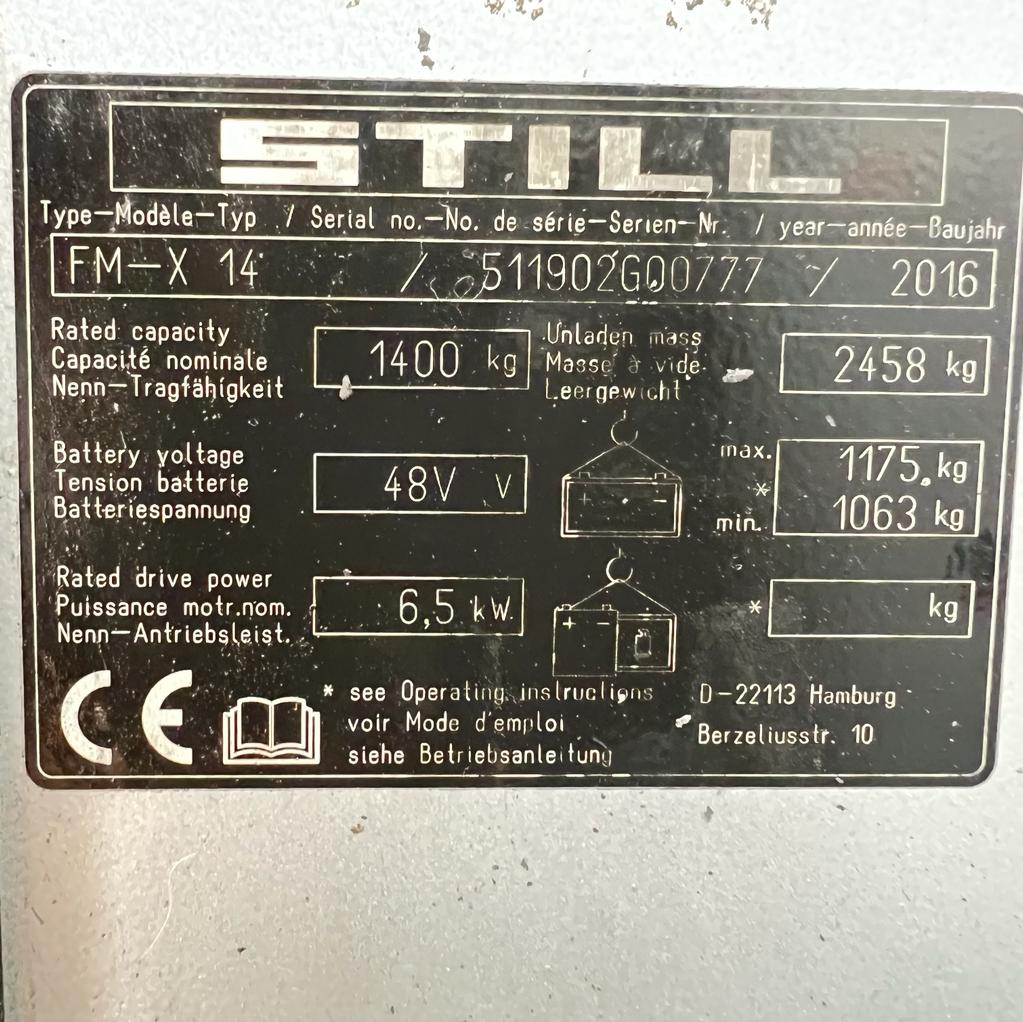 STILL FMX14 REACH FORKLIFT TRUCK - 6500mm LIFT (#5133)