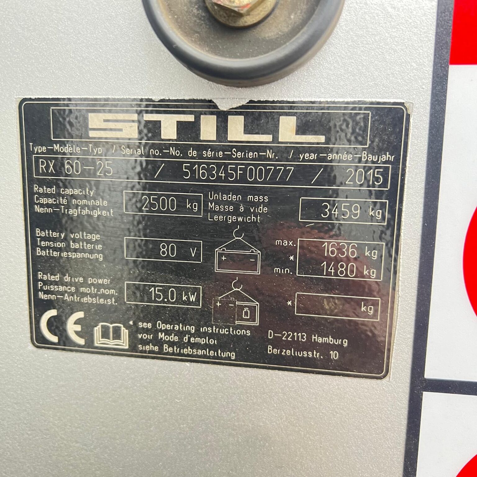 STILL RX60-25 USED 4 WHEEL ELECTRIC FORKLIFT - 6100MM LIFT (#5444) THIS ...